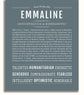 Emmaline Personalized Name Meaning Art Prints – Name Stories