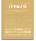 Emmaline Personalized Name Meaning Art Prints – Name Stories