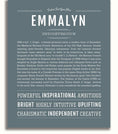 Emmalyn Personalized Name Meaning Art Prints – Name Stories