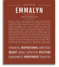 Emmalyn Personalized Name Meaning Art Prints – Name Stories