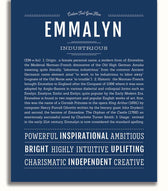 Emmalyn Personalized Name Meaning Art Prints – Name Stories