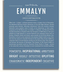 Emmalyn Personalized Name Meaning Art Prints – Name Stories