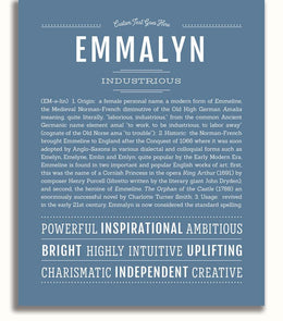 Emmalyn Personalized Name Meaning Art Prints – Name Stories