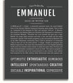 Emmanuel | Name Art Print – Name Stories