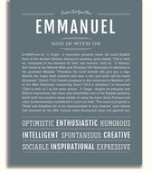 Emmanuel Personalized Name Meaning Art Prints – Name Stories