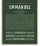 Emmanuel Personalized Name Meaning Art Prints – Name Stories
