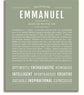 Emmanuel Personalized Name Meaning Art Prints – Name Stories