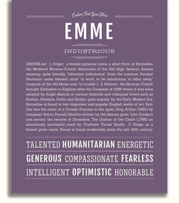 Emme | Name Art Print – Name Stories