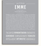 Emme Personalized Name Meaning Art Prints – Name Stories