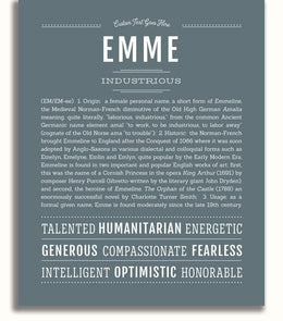 Emme | Name Art Print – Name Stories