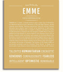 Emme Personalized Name Meaning Art Prints – Name Stories