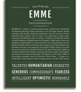 Emme Personalized Name Meaning Art Prints – Name Stories
