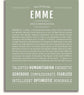 Emme Personalized Name Meaning Art Prints – Name Stories
