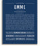 Emme Personalized Name Meaning Art Prints – Name Stories