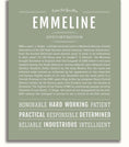 Emmeline Personalized Name Meaning Art Prints – Name Stories