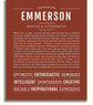 Emmerson Personalized Name Meaning Art Prints – Name Stories