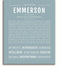 Emmerson Personalized Name Meaning Art Prints – Name Stories
