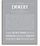 Emmery Personalized Name Meaning Art Prints – Name Stories