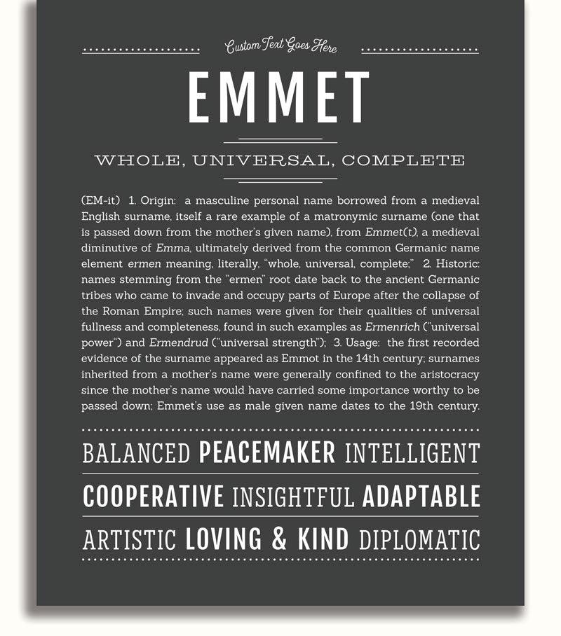 Emmet | Name Art Print – Name Stories