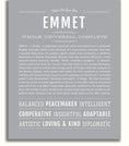 Emmet Personalized Name Meaning Art Prints – Name Stories