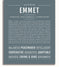 Emmet Personalized Name Meaning Art Prints – Name Stories