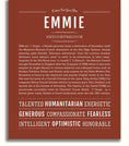 Emmie Personalized Name Meaning Art Prints – Name Stories