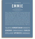 Emmie Personalized Name Meaning Art Prints – Name Stories