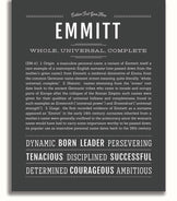 Emmitt Personalized Name Meaning Art Prints – Name Stories