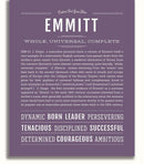 Emmitt Personalized Name Meaning Art Prints – Name Stories