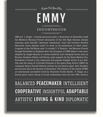 Emmy Personalized Name Meaning Art Prints – Name Stories