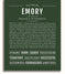 Emory Personalized Name Meaning Art Prints – Name Stories