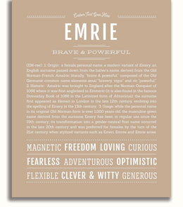 Emrie | Name Art Print – Name Stories