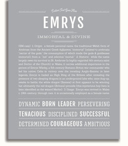 Emrys (female) | Name Art Print – Name Stories