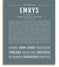 Emrys Personalized Name Meaning Art Prints – Name Stories