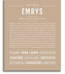 Emrys (male) | Name Art Print – Name Stories