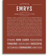 Emrys (male) | Name Art Print – Name Stories