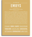 Emrys (male) | Name Art Print – Name Stories
