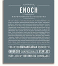 Enoch Personalized Name Meaning Art Prints – Name Stories