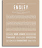 Ensley Personalized Name Meaning Art Prints – Name Stories