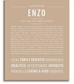 Enzo | Name Art Print – Name Stories