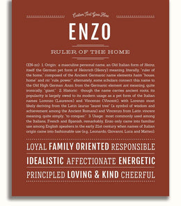 Enzo | Name Art Print – Name Stories