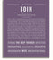 Eoin Personalized Name Meaning Art Prints – Name Stories