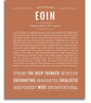 Eoin Personalized Name Meaning Art Prints – Name Stories