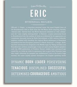 Eric Personalized Name Meaning Art Prints – Name Stories