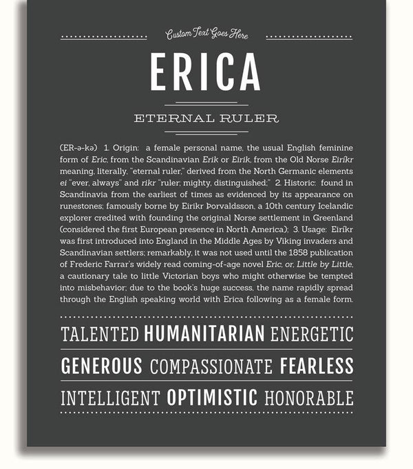 Erica | Name Art Print - Personalized Custom Gifts – Name Stories