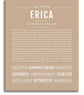 Erica Personalized Name Meaning Art Prints – Name Stories