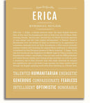 Erica Personalized Name Meaning Art Prints – Name Stories