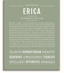 Erica Personalized Name Meaning Art Prints – Name Stories