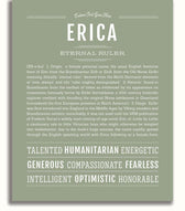 Erica Personalized Name Meaning Art Prints – Name Stories