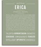 Erica Personalized Name Meaning Art Prints – Name Stories